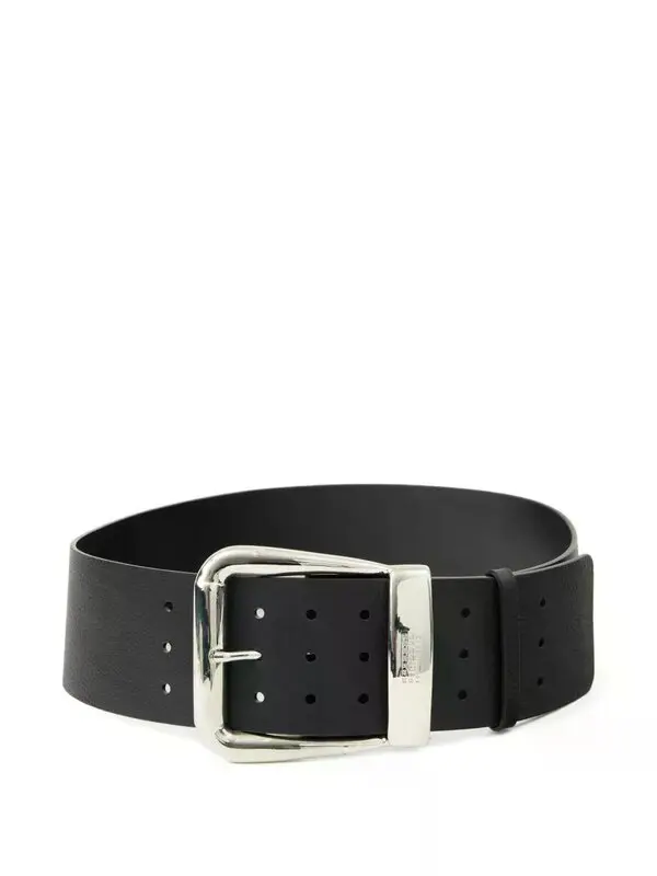 MAISON MARGIELA Logo-engraved Leather Belt - Black
