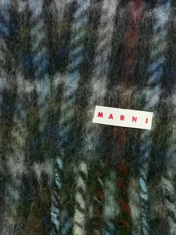 Marni Logo-patch Scarf - Blue