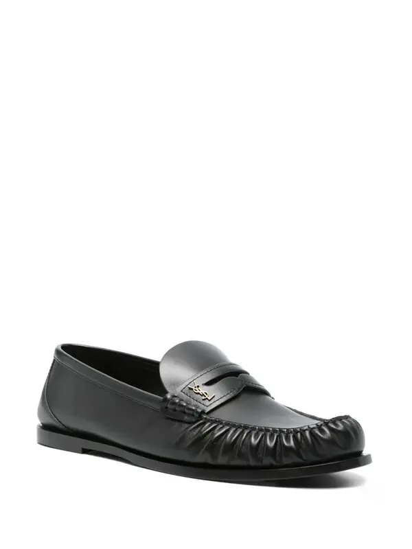 Saint Laurent Leather Loafers - Black