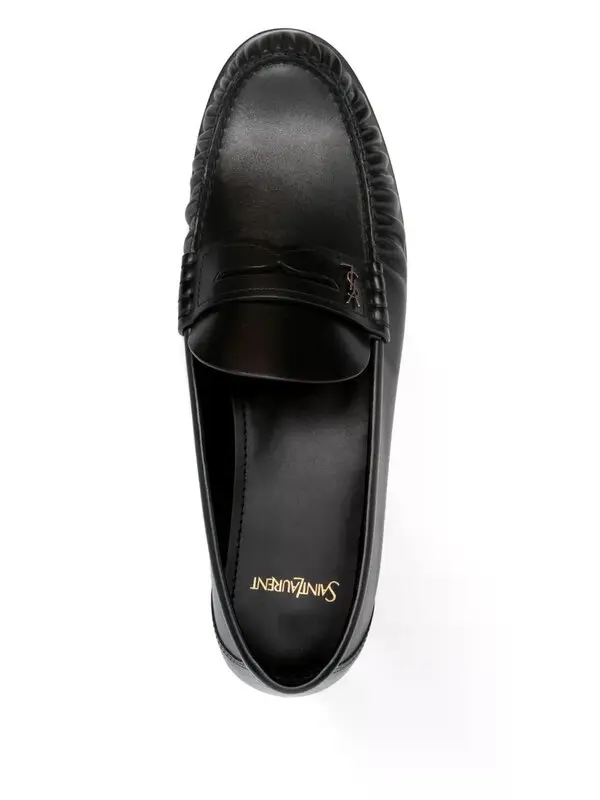 Saint Laurent Leather Loafers - Black