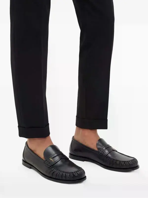 Saint Laurent Leather Loafers - Black