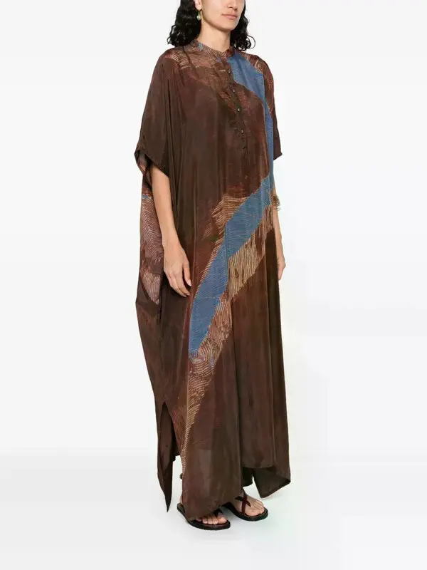 YAVI Abstract-pattern Midi Dress