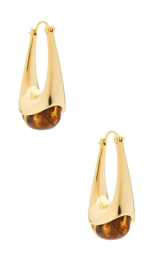 Shashi X Elysee Hoop Earrings - Gold & Brown
