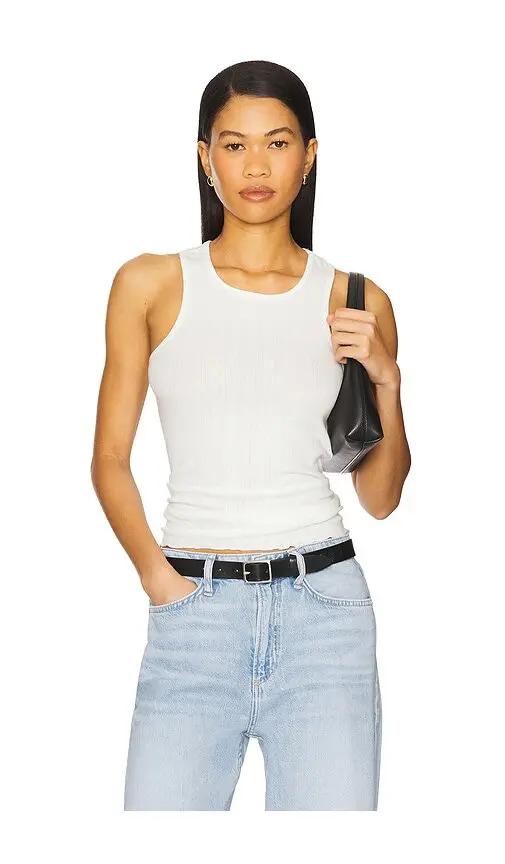 Free People Ribbed Lace Trim Tank