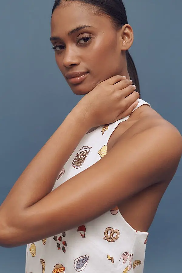 Maeve Sleeveless Beaded Shift Mini Dress In Ivory Combo - 39% Off |  Editorialist