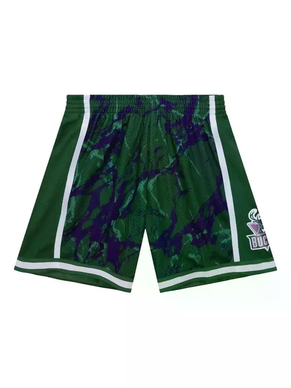 Mitchell & Ness Milwaukee Bucks 2000 Team Marble Swingman Shorts - Green