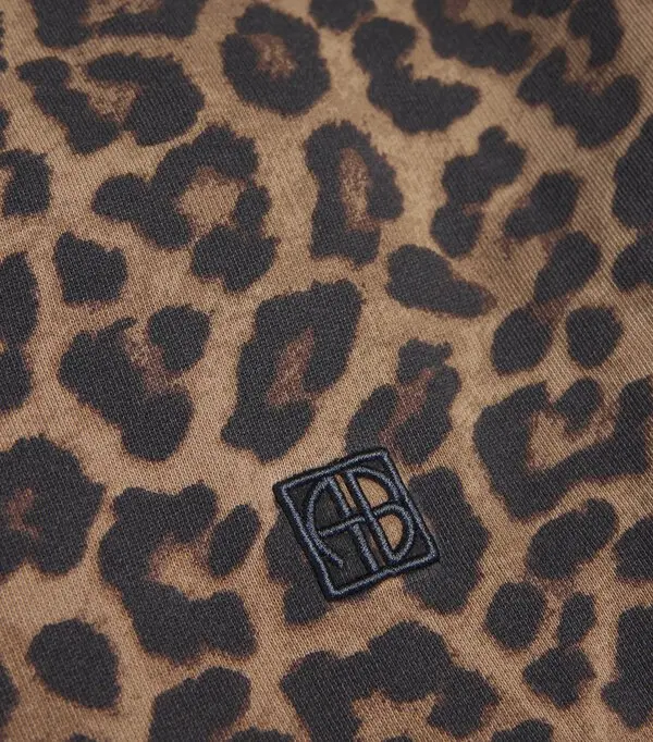 ANINE BING Miles Leopard Print Sweatshirt - Brown