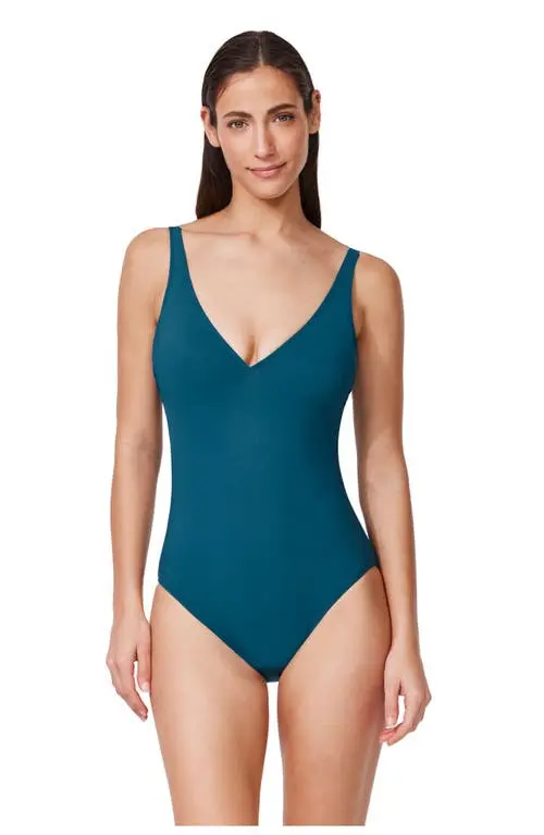 GOTTEX V-neck One Piece - Petrol