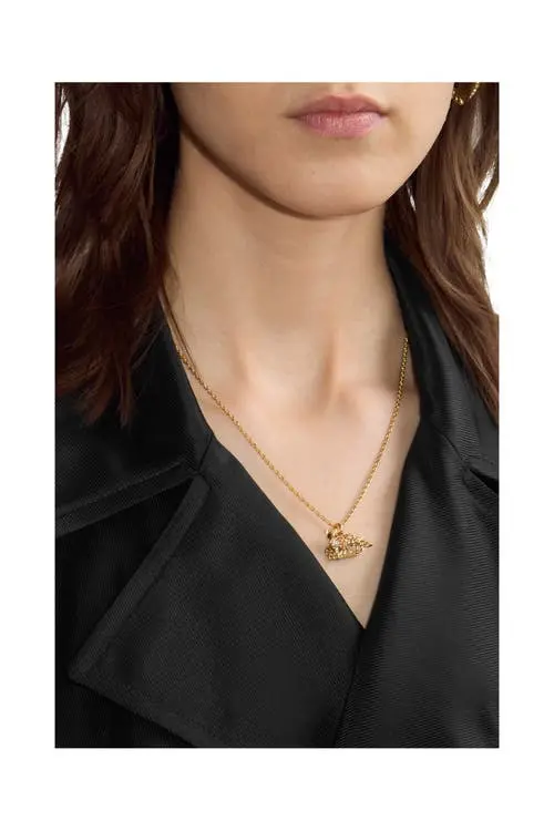 Burberry Fox Charm Necklace - Gold/red/silver/clear