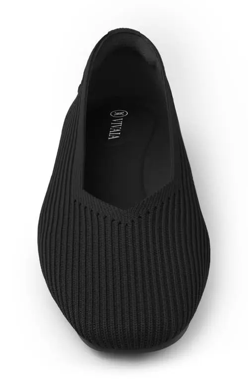 Vivaia Margot 2.0 Square-toe V-cut Flats - Black Mesh