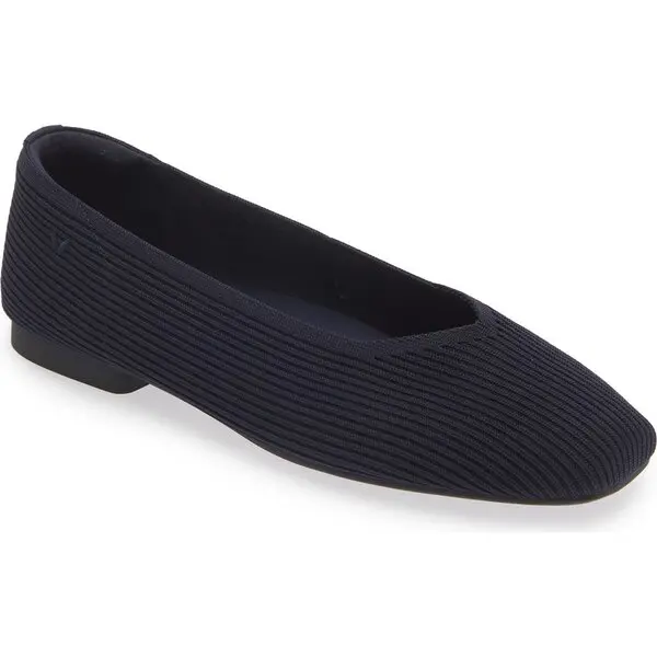 Vivaia Margot 2.0 Square-toe V-cut Flats - Navy