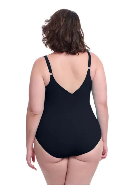 GOTTEX Tutti Frutti Ruffle One-piece Swimsuit - Black