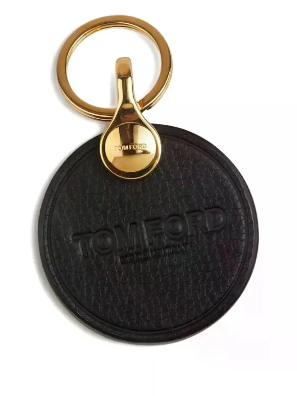 TOM FORD Leather Keychain - Gold