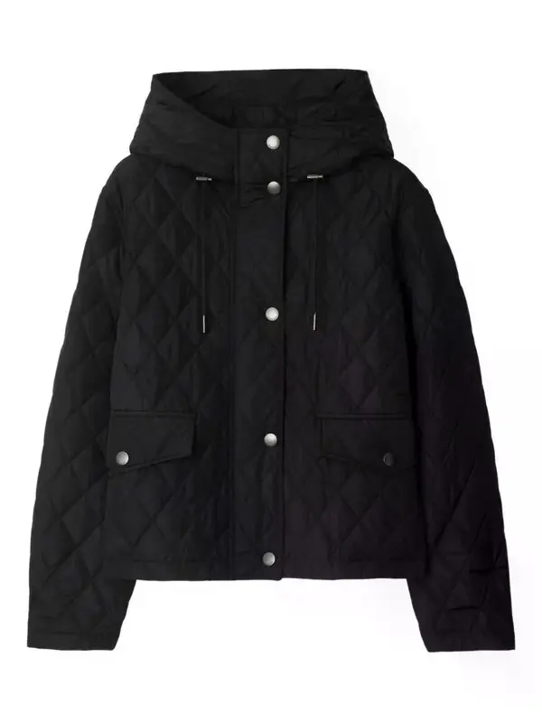 Burberry Quilted Hooded Jacket - Black