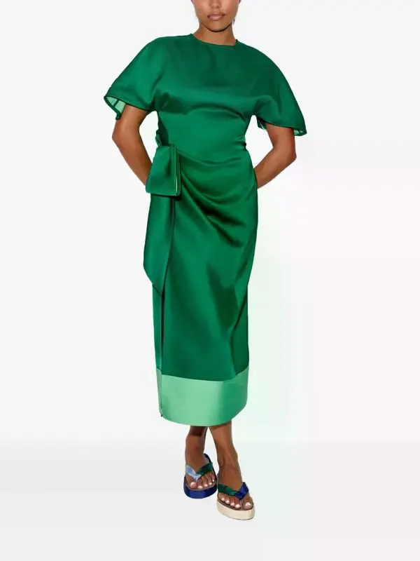 Rosie Assoulin Sash & Slit Midi Dress In Green - 50% Off | Editorialist