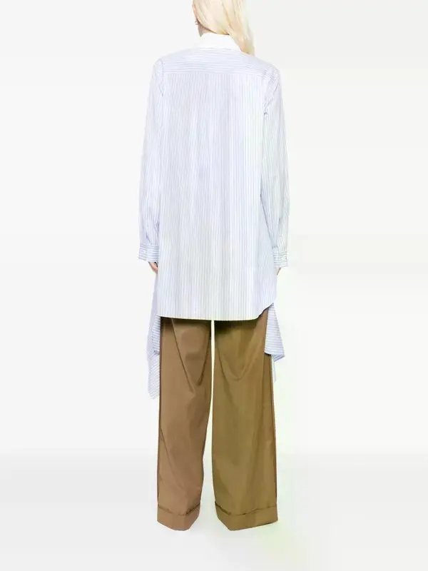 Monse Cascade Front Shirt Dress - Blue
