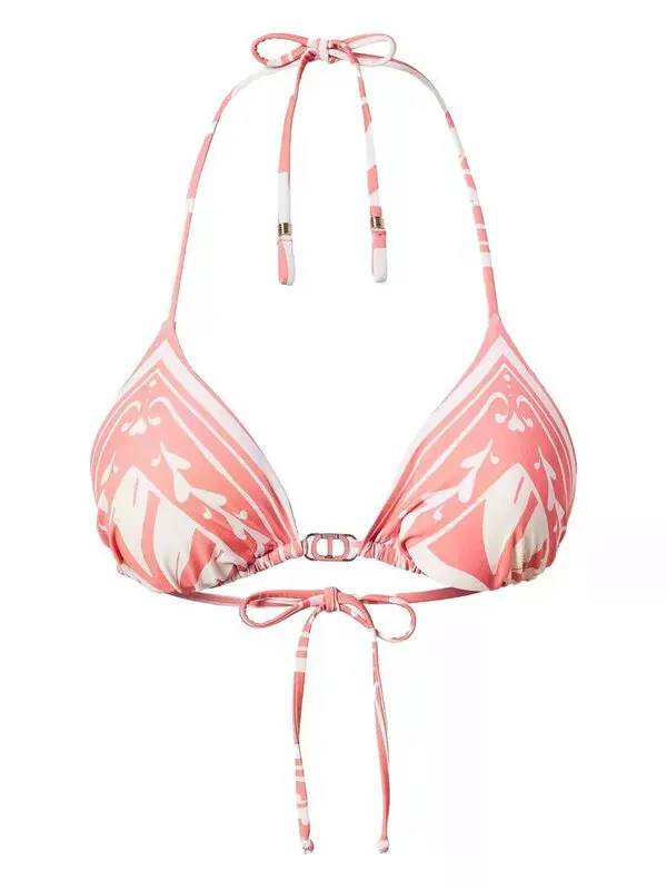 TWINSET Abstract Print Triangle Bikini Top