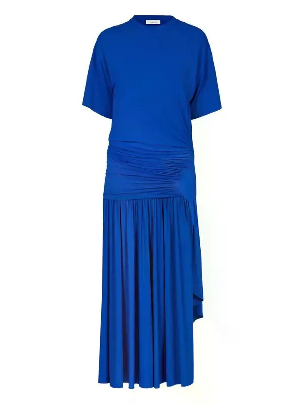 FERRAGAMO Gathered-waist Maxi Dress - Blue