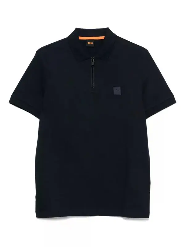 BOSS Zip-up Polo Shirt - Blue