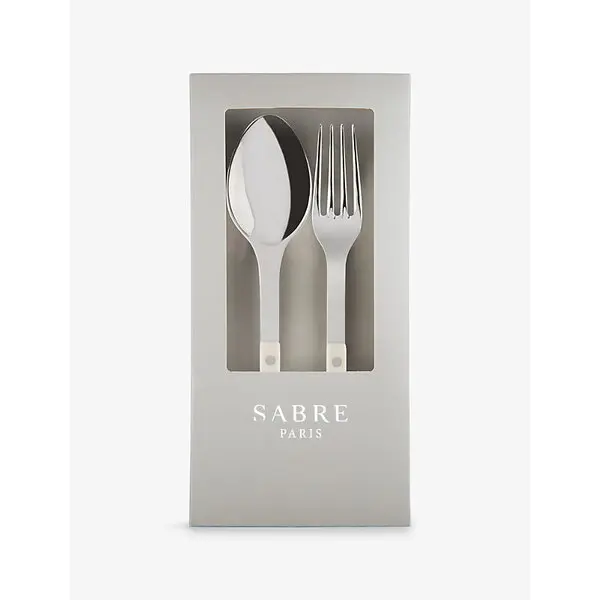 SABRE Bistrot Two-piece Stainless-steel Serving Set - Ivory