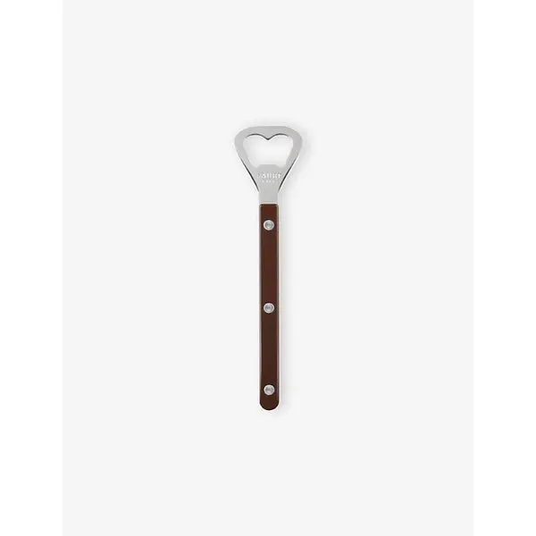 SABRE Engraved Stainless-steel Teak Bottle Opener - Chocolat