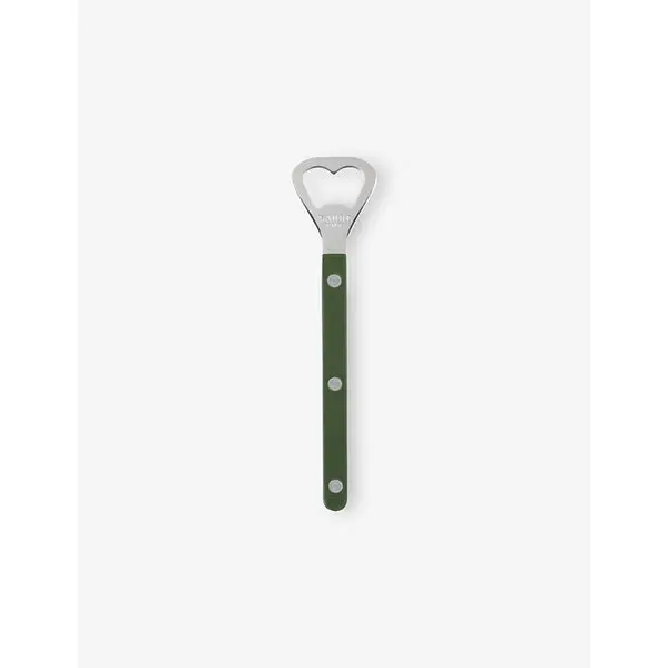 SABRE Engraved Stainless-steel Teak Bottle Opener - Green