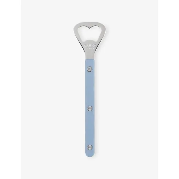 SABRE Engraved Stainless-steel Teak Bottle Opener - Pastel Blue