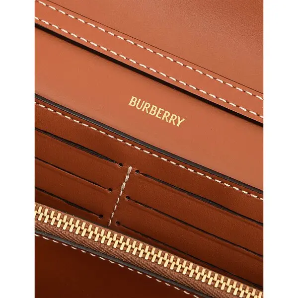 Burberry Check-print Woven Wallet On Chain