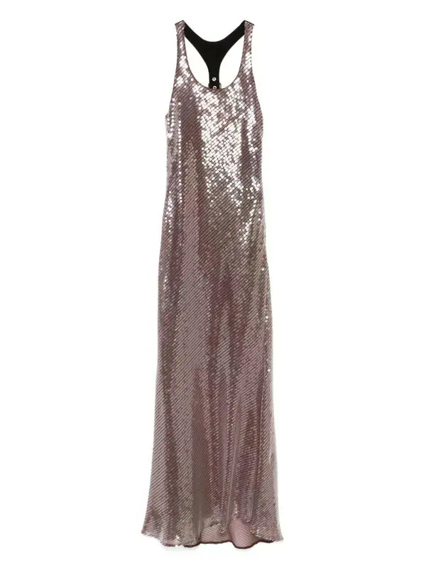 Monse Leather Harness Sequinned Dress - Brown | Editorialist