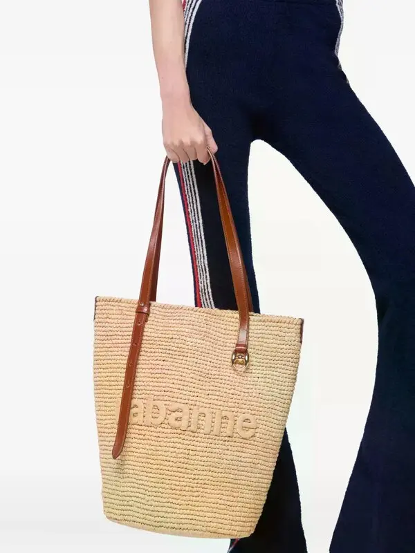 Rabanne Woven Raffia Tote Bag