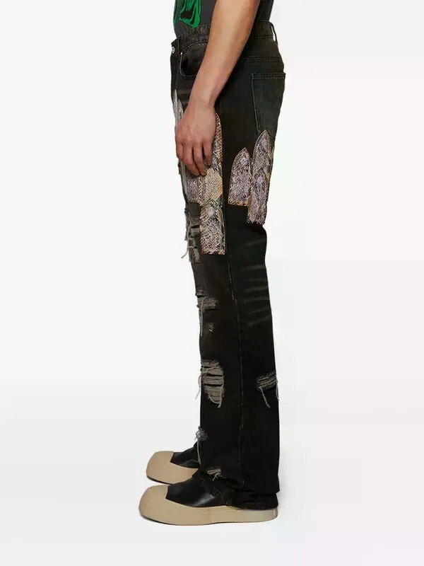WHO DECIDES WAR BY EV BRAVADO Patched Arch Jeans