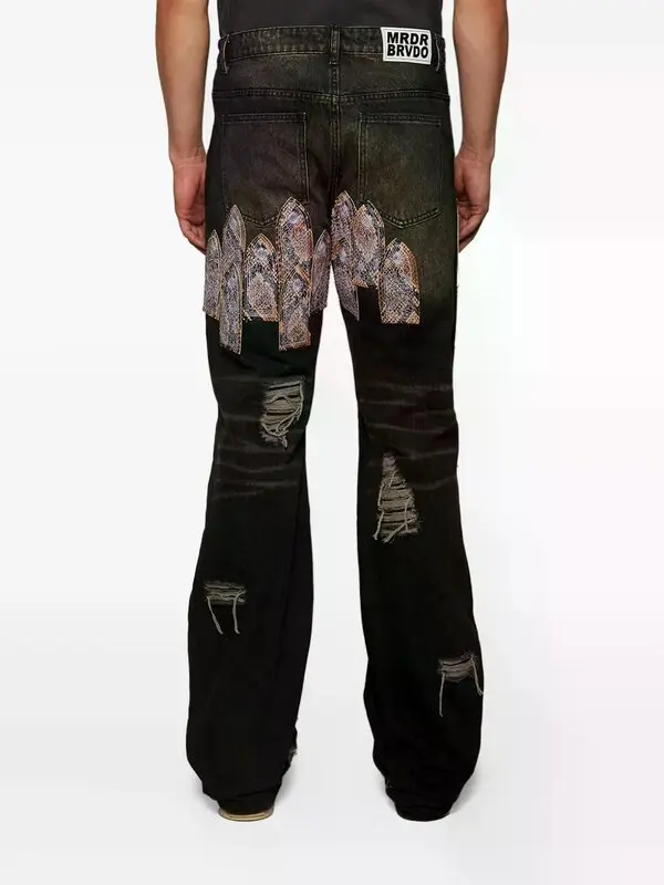 WHO DECIDES WAR BY EV BRAVADO Patched Arch Jeans