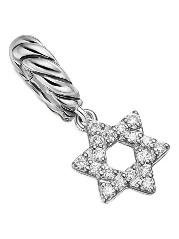 David Yurman Sterling Star Of David Diamond Necklace