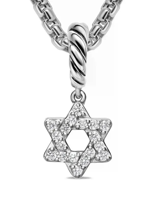 David Yurman Sterling Star Of David Diamond Necklace