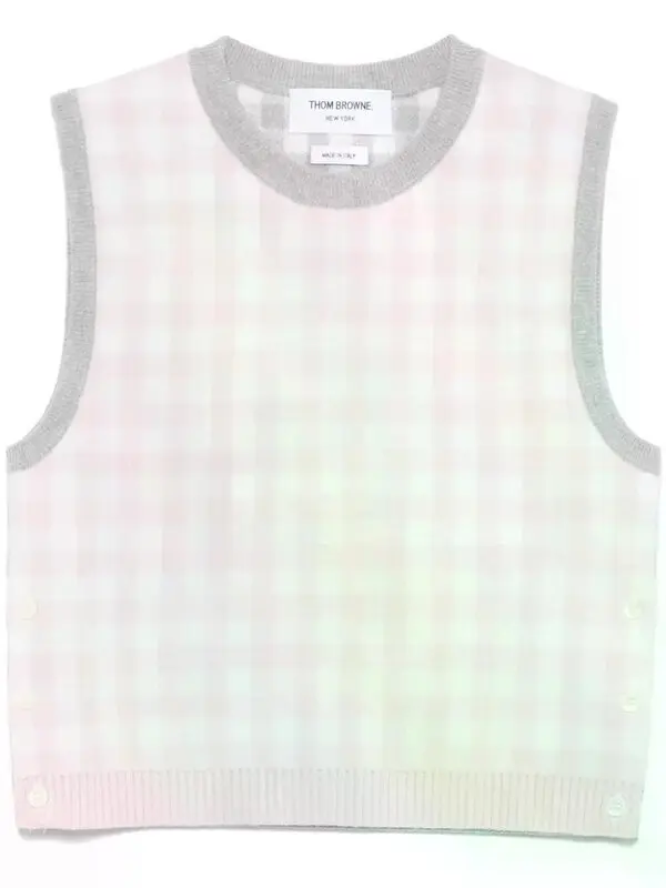 Thom Browne Gingham Tank Top - Pink
