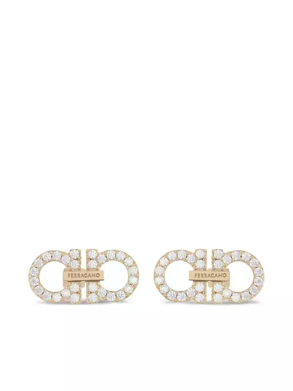 FERRAGAMO Double Gancini Earrings - Gold
