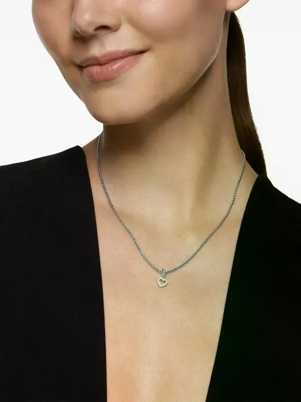 David Yurman Micro Pavé Open Heart Diamond Necklace