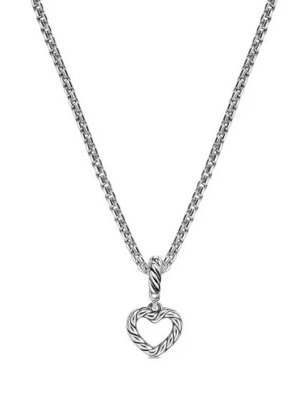 David Yurman Micro Pavé Open Heart Diamond Necklace
