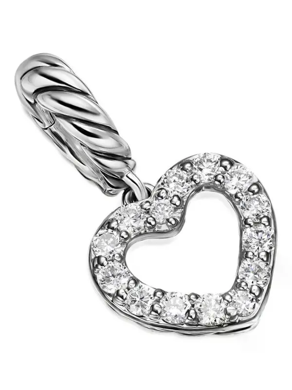 David Yurman Micro Pavé Open Heart Diamond Necklace