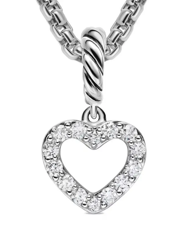 David Yurman Micro Pavé Open Heart Diamond Necklace