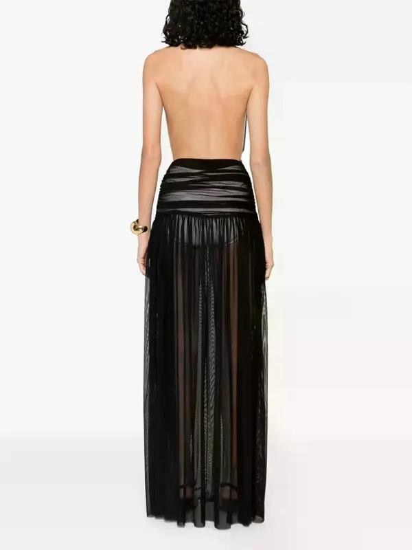Norma Kamali Halterneck Shirred Maxi Dress