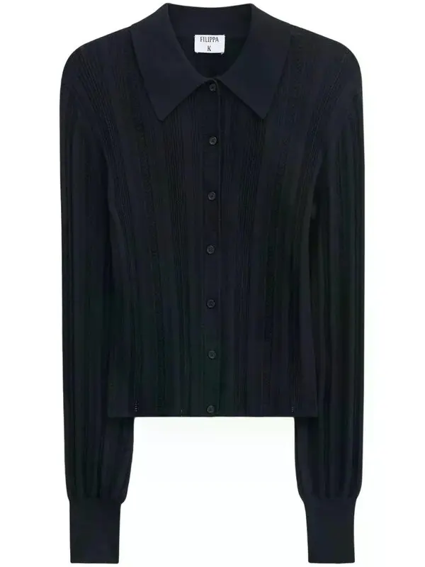 Filippa K Braid Knit Cardigan - Black