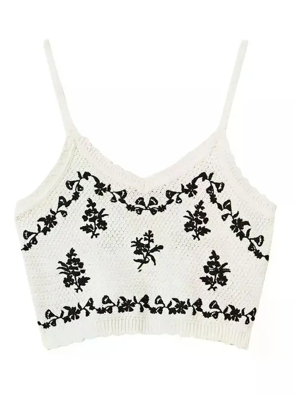 TWINSET Embroidered Crop Top