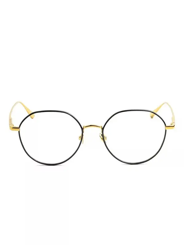 Linda Farrow Round Frame Glasses - Black