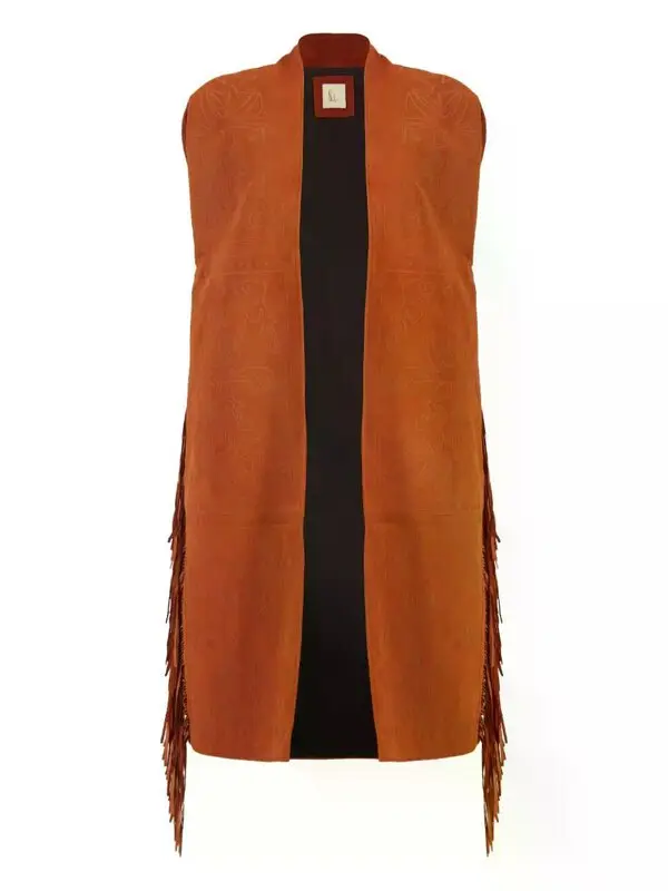 PAULA Embroidered Suede Gilet