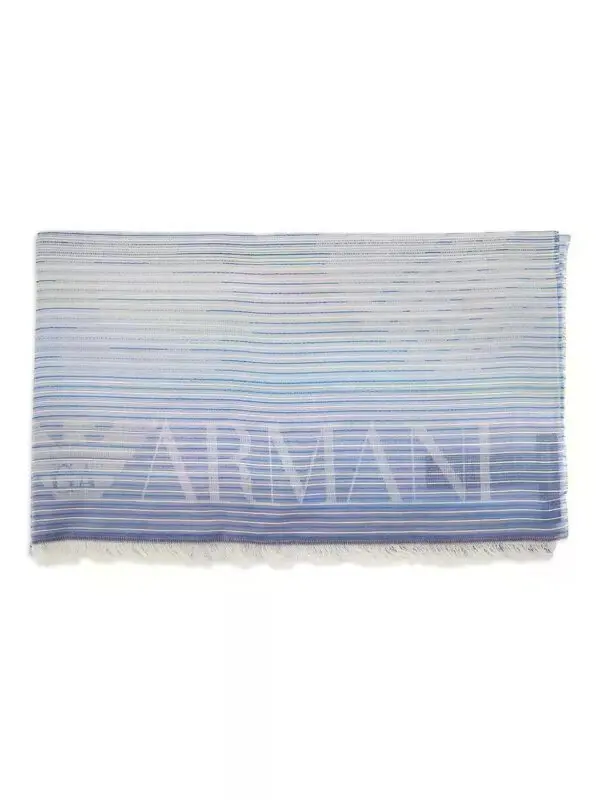 Emporio Armani Cotton-blend Scarf - Blue