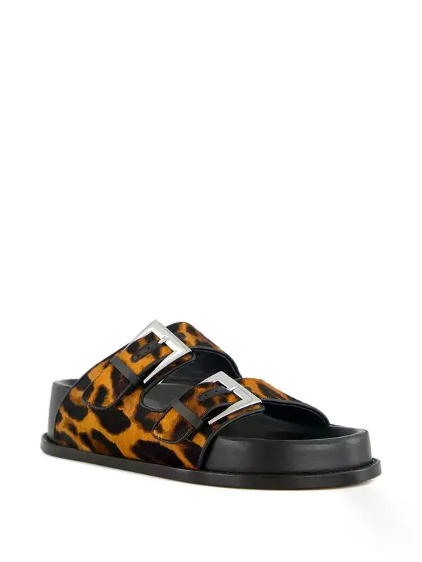 Paris Texas Leopard-print Flat Sandals