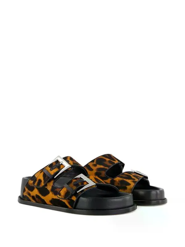 Paris Texas Leopard-print Flat Sandals