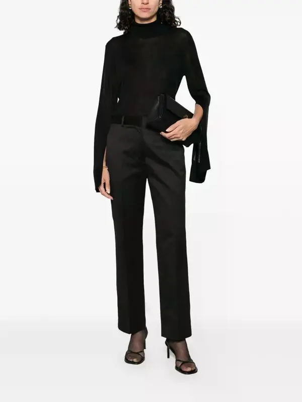 TOTEME Knitted High Neck Top - Black
