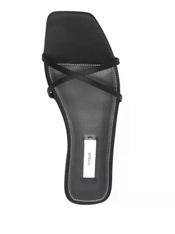 TOTEME Satin Crossover Sandals - Black